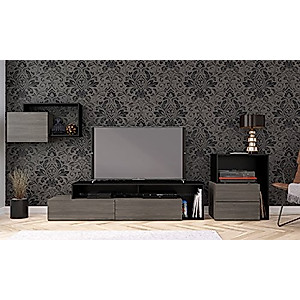 Nexera Tv Stand, 72", Bark Gray/Black