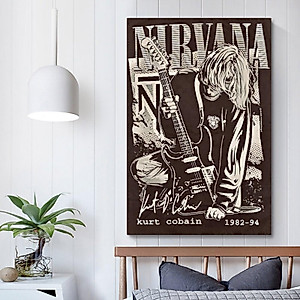 CZOURPVU NIRVANA Poster Kurt Cobain Poster Band Poster Rock Poster Poster Art Decor Painting Aesthetic Wall Art Canvas for Bedroom Decor 12x18inch(30x45cm) Style-3