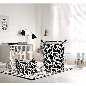 DDBASKET Rectangle Cow Basket Cow Print Storage Basket Cute Canvas Organizer Bin Kids Toy Basket for Bedroom Decor Kids Toys Books, Clothes Shelves Gift Basket(Cow print)