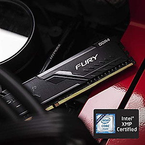 HyperX Fury 32GB 3200MHz DDR4 Ram CL16 DIMM Black Desktop Memory with low-profile heat spreader