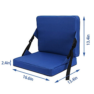 KIMI HOUSE Indoor & Outdoor Folding Chair Cushion, Foldable Portable Stadium Seat,Chair Cushion for Sports Events, Outing, Travelling，Hiking, Fishing