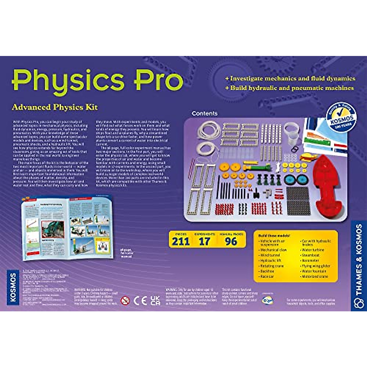 Thames & Kosmos Physics Pro (V 2.0) Science Kit | 96 Page Color Manual | 31 Experiments | Advanced Physics Education Kit | Parents' Choice Silver Award Winner