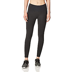 Spalding Women's Misses Activewear High Waisted Cotton/Spandex Ankle Legging, Charcoal Heather, S