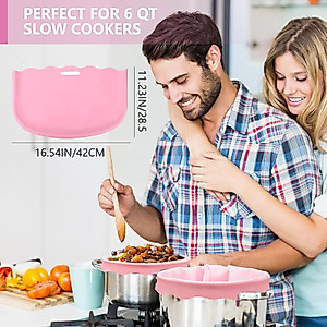 Xandz 3 Pack Silicone Slow Cooker Liners for Crockpot 6 Quart, Reusable Crock Pot Liners Dishwasher Safe Bags Liners Fit Oval Pot