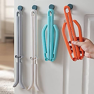 dazeni Folding Boot Shaper for women,Boots Knee High Shoes Clip Support Stand Storage Organizer,Boots Inserts Shape Holders -3PACK (Blue)