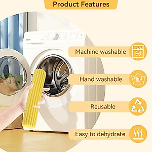 PVA Sponge Roller Mop Head Refills, Sponge Mop Head Replacement Super Absorbent Roller Mop Refill Sponge Mop Head Refill PVA Foam Professional Mop Head for Home Cleaning Tool, Yellow, Set of 2