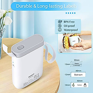 JADENS Label Maker Machine, D11 Portable Bluetooth Printer for Labeling, Home, Office, Organization, Mini Label Maker Machine with Tape, Multiple Templates Available for Phone, Handheld Labeler, White