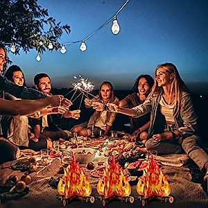 Boao 12 Set 3D Decorative Cardboard Campfire Centerpiece Artificial Fire Fake Flame Paper Party Decorative Flame Torch (Gold Orange)