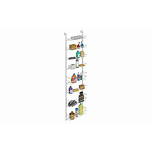 ClosetMaid Adjustable Organizer Rack with Baskets Wall or Over Door Mount, for Kitchen, Pantry, Utility Room, Closet, 18 in. W, White Finish, Inch
