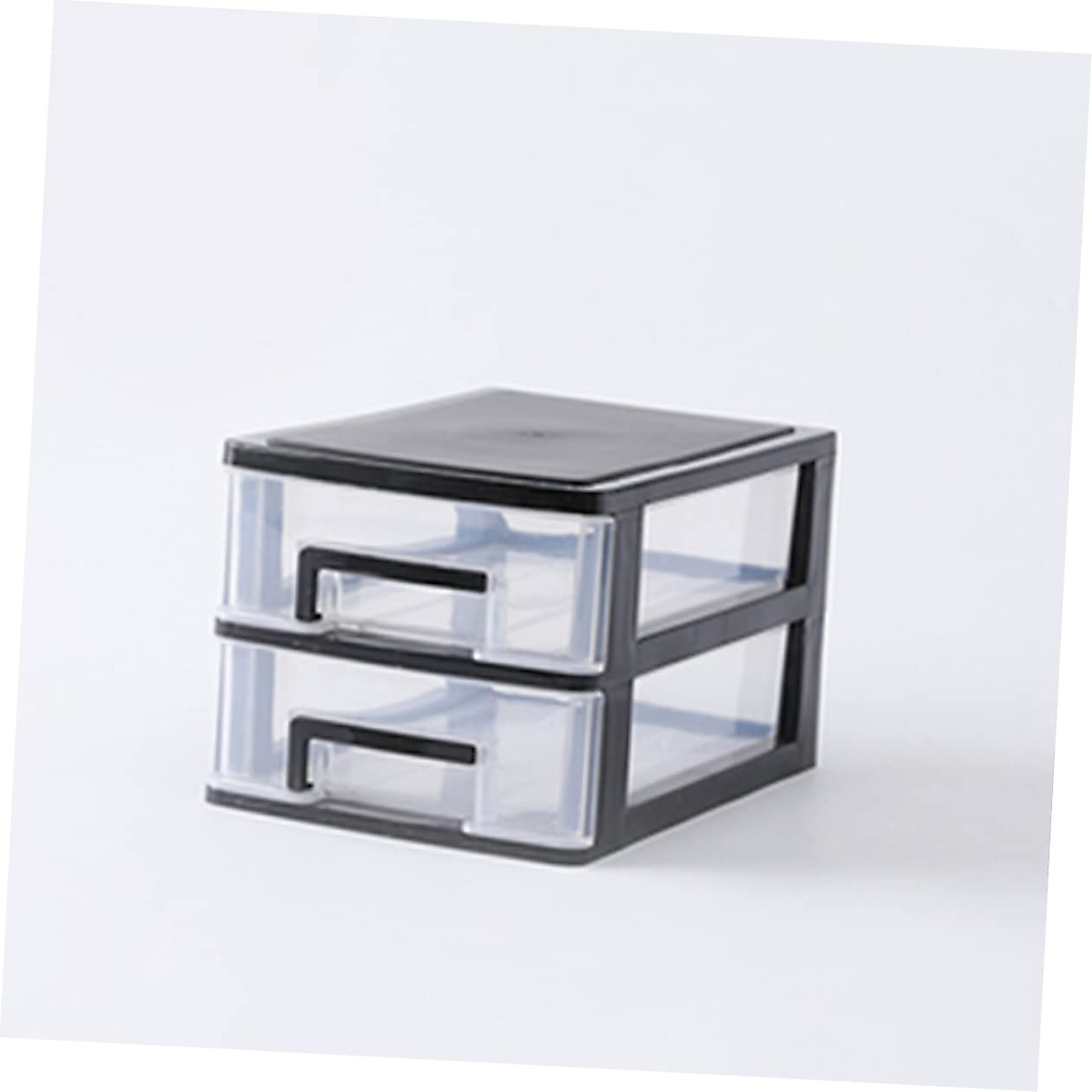 FOMIYES 2 Layers Desk Drawer Box, Desk Bins, Sundries Storage Organizer Drawers, Small Drawer Showcase Display Box for Home Office Black