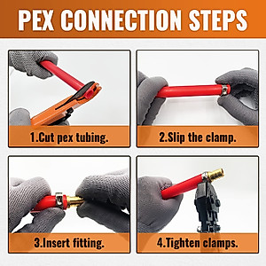 SUNGATOR 5-Pack 3/4" Pex Tee, No Lead Brass 3/4" Inch Pex T Fittings