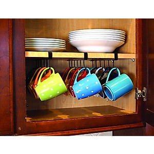 Spark Innovators Nook Hooks, Under Cabinet Storage Hooks, Holds Mugs, Utensils, Coffee Cup, Fits Shelves up to 1", No Installation, 3 Pack