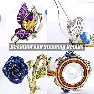 Pretty Glass Tea Sets for Women, Small Coffee Espresso Shot Tea Cups of 4, Flower Teapot and Cup Set, Clear Tea Kettle, Fancy Tea Set for Adults Girls Kids Tea Party, Gift for Women Mom Wife Christmas