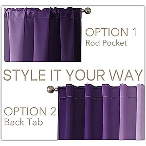 MIUCO Blackout Curtains & Drapes for Bedroom Living Room 84 Inches Long Purple and White Room Darkening Ombre Curtains Rod Pocket & Back Tab Curtains Thermal Insulated Light Blocking 2 Panels Set
