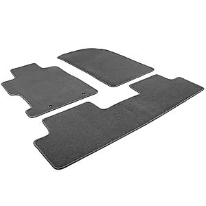 Floor Mats Compatible with 2006-2011 Honda Civic, Gray/Grey Nylon Carpet Front & Rear 3PC Full Set, by IKON MOTORSPORTS, 2007 2008 2009 2010