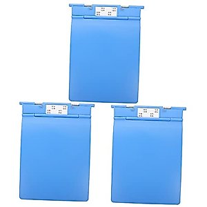 MAGICLULU 3pcs Case Folder Pencils Plastic Folder A4 Binder Folder Organizer for Desk Hanging File Organizer File Folder Labels Clip Boards Exam Paper Base Nursing Clipboard Blue