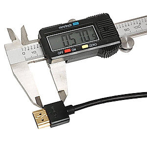 A to A HDMI Cable, Ysimda Ultra Slim Flexible Series One Port Saver 90 Degree Right- Angle A to A HDMI 2.0 High-Speed Cable, 6ft, Golded Connecter, 18G, Supports Ethernet, 3D, 4K and Audio Return