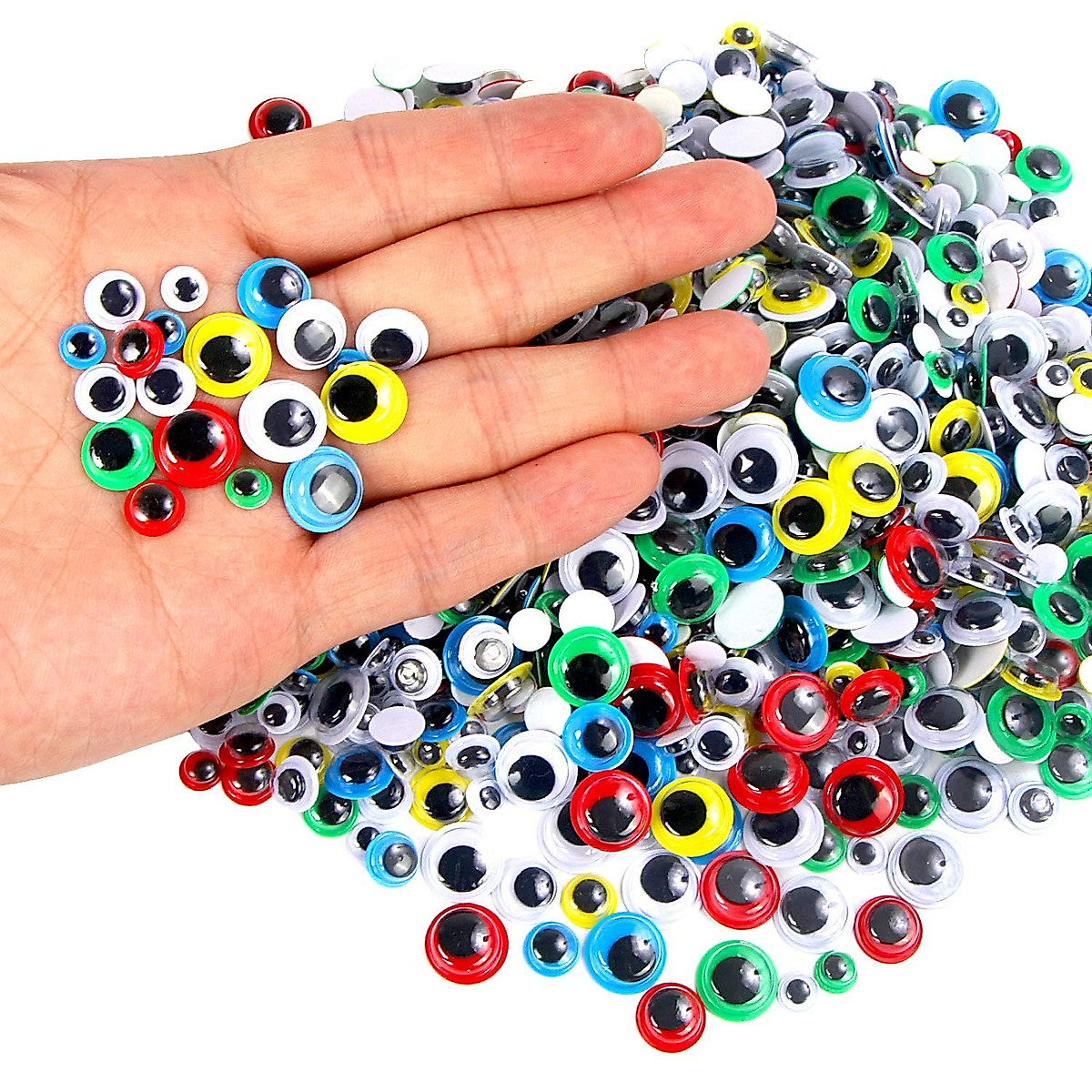 1000 Pcs Self Adhesive Googly Wiggle Eyes for DIY, Multi Colors and Sizes Craft Sticker Eyes