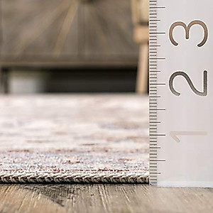 nuLOOM Gemma Machine Washable Transitional Floral Area Rug 4' x 6'