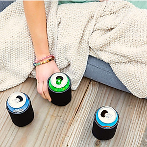 Blank Beer Can Coolers Sleeves (30-Pack) Soft Insulated Beer Can Cooler Sleeves - HTV Friendly Plain Black Can Sleeves for Soda, Beer & Water Bottles - Blanks for Vinyl Projects Wedding Favors & Gifts