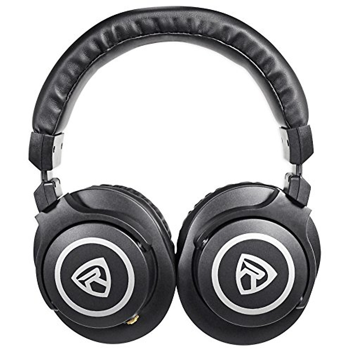Rockville PRO-M50 Studio Headphones w/ Detachable Coil Cable, Case+Extra Ear Pad, Silver, mediam