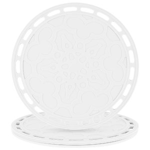 Smithcraft Silicone Trivet Mat Big Round Silicone Pot Holder Hot Pads and Trivets for Hot Dishes and Hot Pots, Hot Mats for Countertops, Tables, Spoon Rest Small Place Mats Set of 3 (White)