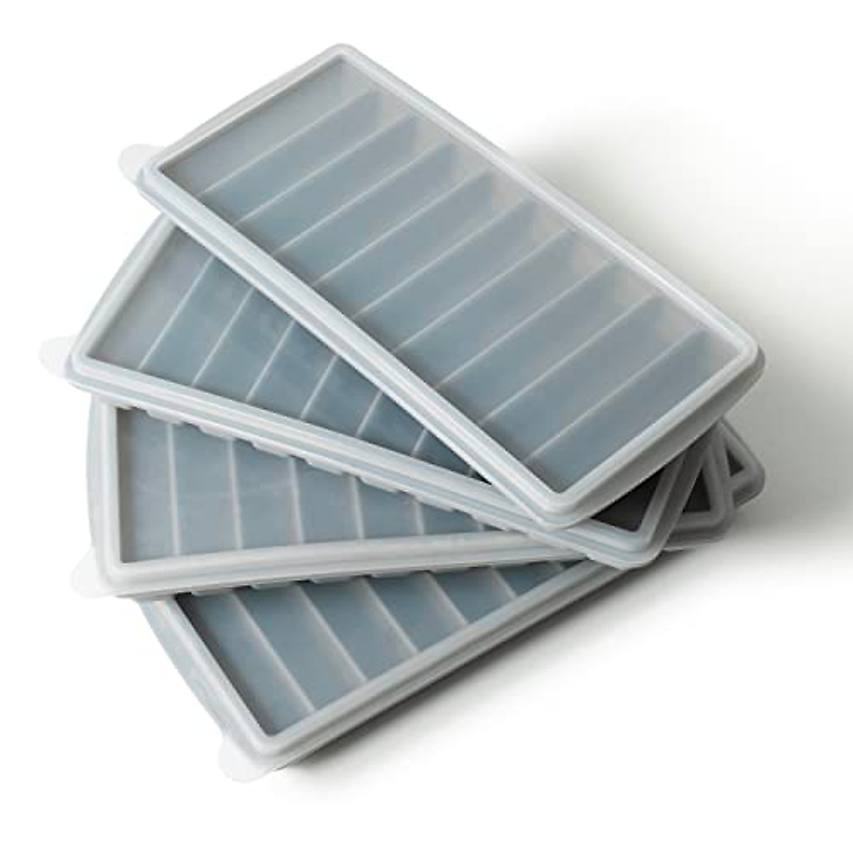 JARBELT 4 Pack Breast Milk Freezer Storage Trays with 10 1-oz. Sections for Breastmilk, Juice, or Baby Food Purees, Flexible and Leak-Resistant BPA Free Silicone, Reusable