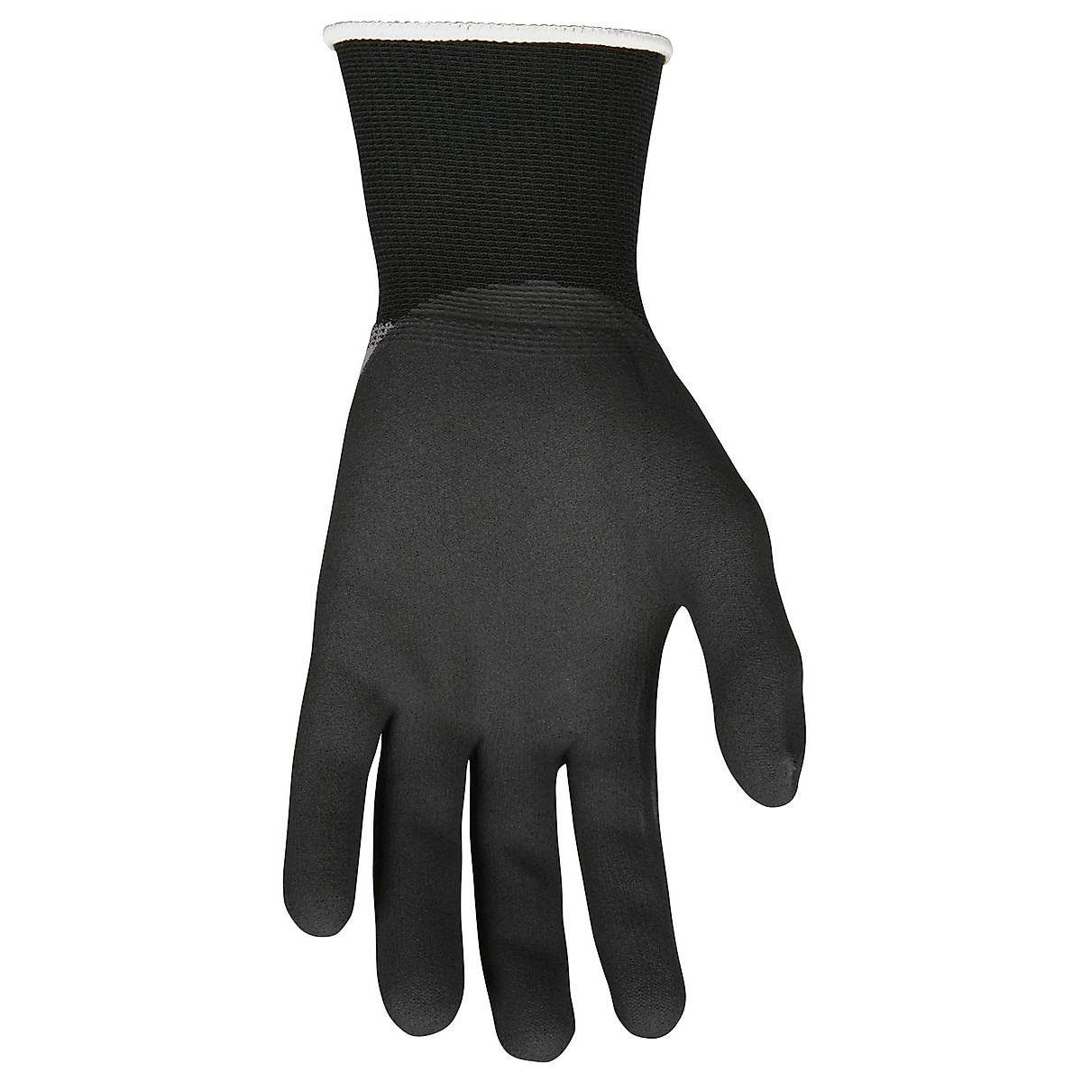 MCR Safety Gloves N96793L Ninja BNF Work Gloves 15 Gauge Nylon/Spandex Shell with NFT Coated Over the Knuckle Palm, Large,Black