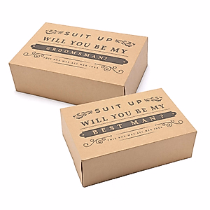 Pop Fizz Designs Groomsmen Box {6 pack} Groomsman Gift I Groomsmen Proposal Box | Groomsmen Gift Box Set | Will You Be My Groomsman? | Will You be My Best Man? | Kraft Style