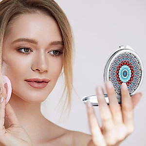 Jetec 6 Pcs Sublimation Blanks Compact Mirror Bulk Transfer Folding Pocket Makeup Double Sided Handheld Mirror Round Square Sublimation for Purse Travel