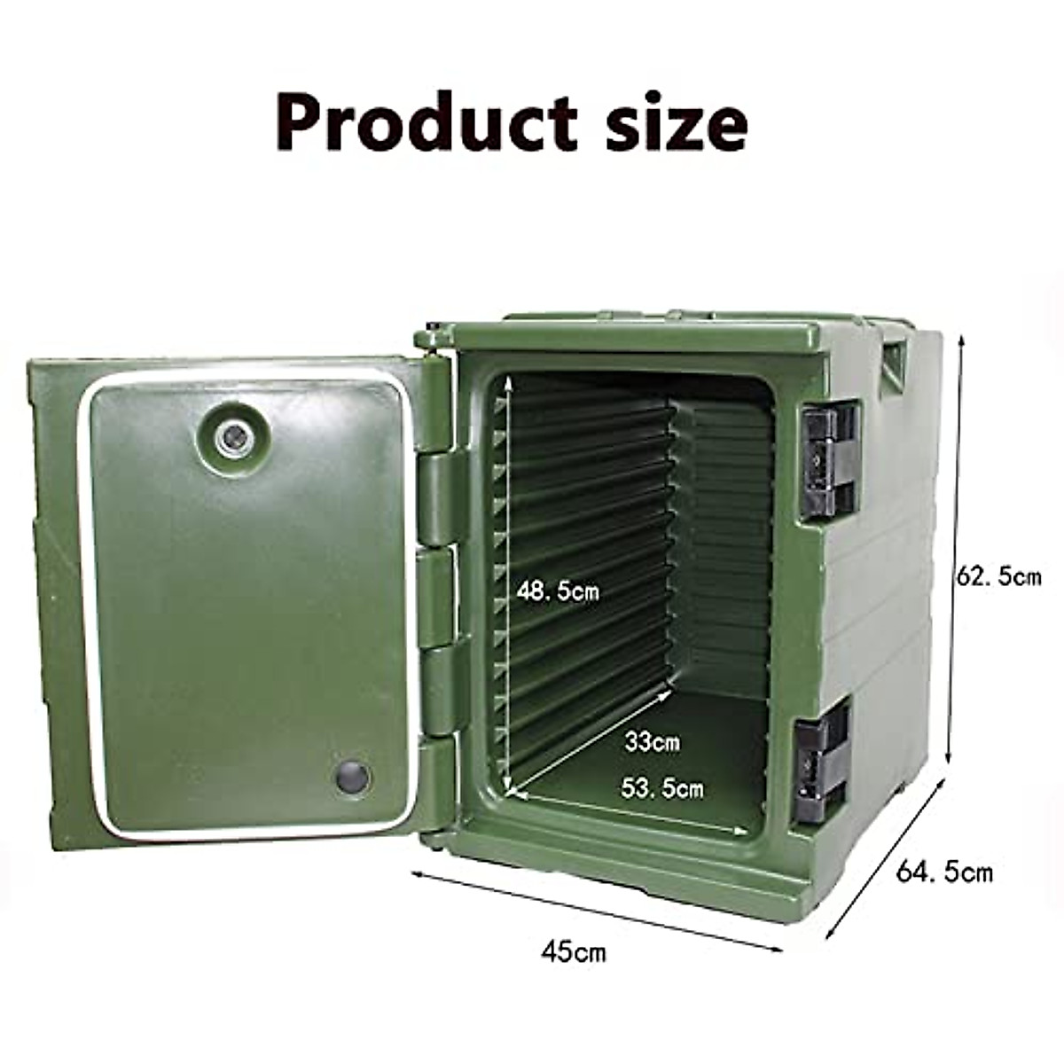 RISELY Insulated Food Pan Carrier, 90L Catering Insulated Hot Boxes with 3 Layer Isolation and 6 Pallet Design, 8-12H Heat Insulation, 360° Movement, for Canteen, Restaurant, Hotels