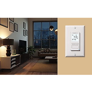 Honeywell Home RPLS740B ECONOswitch 7-Day Solar Programmable Switch, Lights and Motors, Indoor and Outdoor, Energy Saving