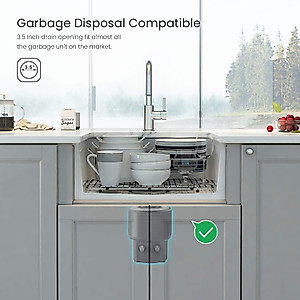 KIBI K2-S18SQ Single Bowl Heat Safe Glazing Fireclay Undermount Kitchen Sink 18 inch with Bottom Grid and Strainer (Cubic series) (White)