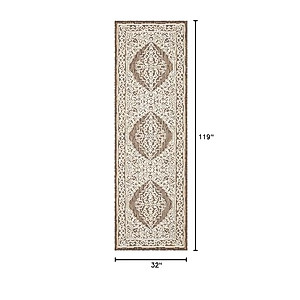 Water & Fade Resistant Indoor Outdoor 3x10 Runnerr Rug for Patio, Deck, Porch, Entryway | Outside Area Rugs for Patios | 2'8'' x 9'10'' Brown