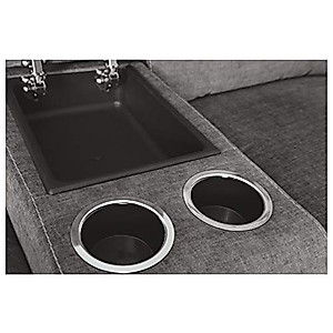 Signature Design by Ashley Coombs Double Reclining Power Loveseat w/Console, Charcoal