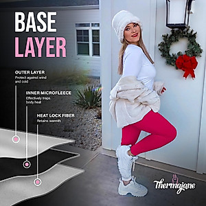 Thermajane Long Johns for Women - Thermal Leggings for Women, Fleece Lined Thermal Underwear Bottoms (Medium, Black)