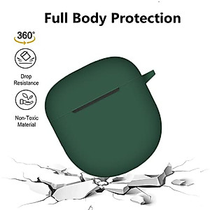 Ankersaila Case Compatible with Bose QuietComfort Earbuds II 2022,Soft Silicone Shockproof Anti-Scratch Protective Cover (Dark Green)