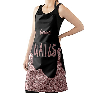 MakeUnique Do Nails Pink Personalized Aprons for Women Men Kitchen Cooking Baking Hairstylist Beauty Salon Chef Apron