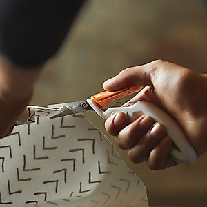 Fiskars Crafts Total Control Easy Action Precision Scissors (7, White/Grey