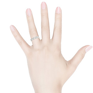 1.00 Carat Natural Diamond Anniversary Band in Platinum, Five Stone Wedding Ring (F-G Color, SI1-SI2 Clarity) Ring size 8.5