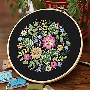 4 Pcs Linen Cotton Needlework Fabric, Kissbuty White Black Linen Fabric Cloth for Garment Craft Flower Pot Decoration Embroidery Cross Stitch Cloth, 19.6 by 19.6 Inch