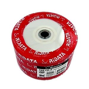Ridata 52X 80-Min White Inkjet Hub/Silver CD-R's 100-Pak Shrinkwrap