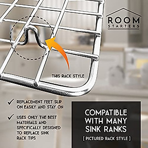 Kitchen Sink Rack Feet 20 Pack | Replacement for Kohler Rack Rubber Feet Part 84544-0 | Feet for Sink Grid by ROOM STARTERS (20 Pack, White)