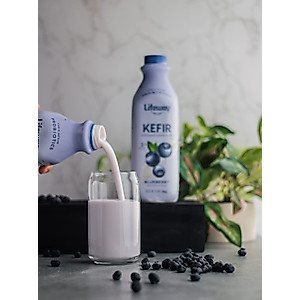 Lifeway Low Fat Kefir - 10g Protein, 12 Live Active Probiotic Cultures, Up to 99% Lactose Free, Gluten Free – Blueberry, 32 oz