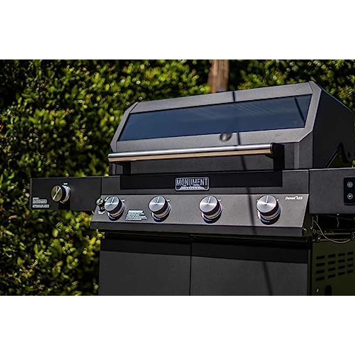 Monument Grills 4-Burner Liquid Propane Gas Smart bbq Grill Denali D425 with Stainless Steel Rotisserie Kit(2 Items)