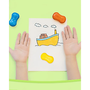 AIERVEN Crayons for Toddlers Palm Grip Jumbo Baby Crayons 24 Colors Washable Non-Toxic Paint Crayons Toys for Kids 3+ (Soap)