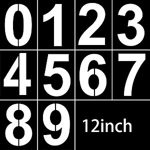 12 Inch Large Number Stencils Set Reusable Plastic Large Size Number Stencils for Cake Stencil Address Number Painting Stencils