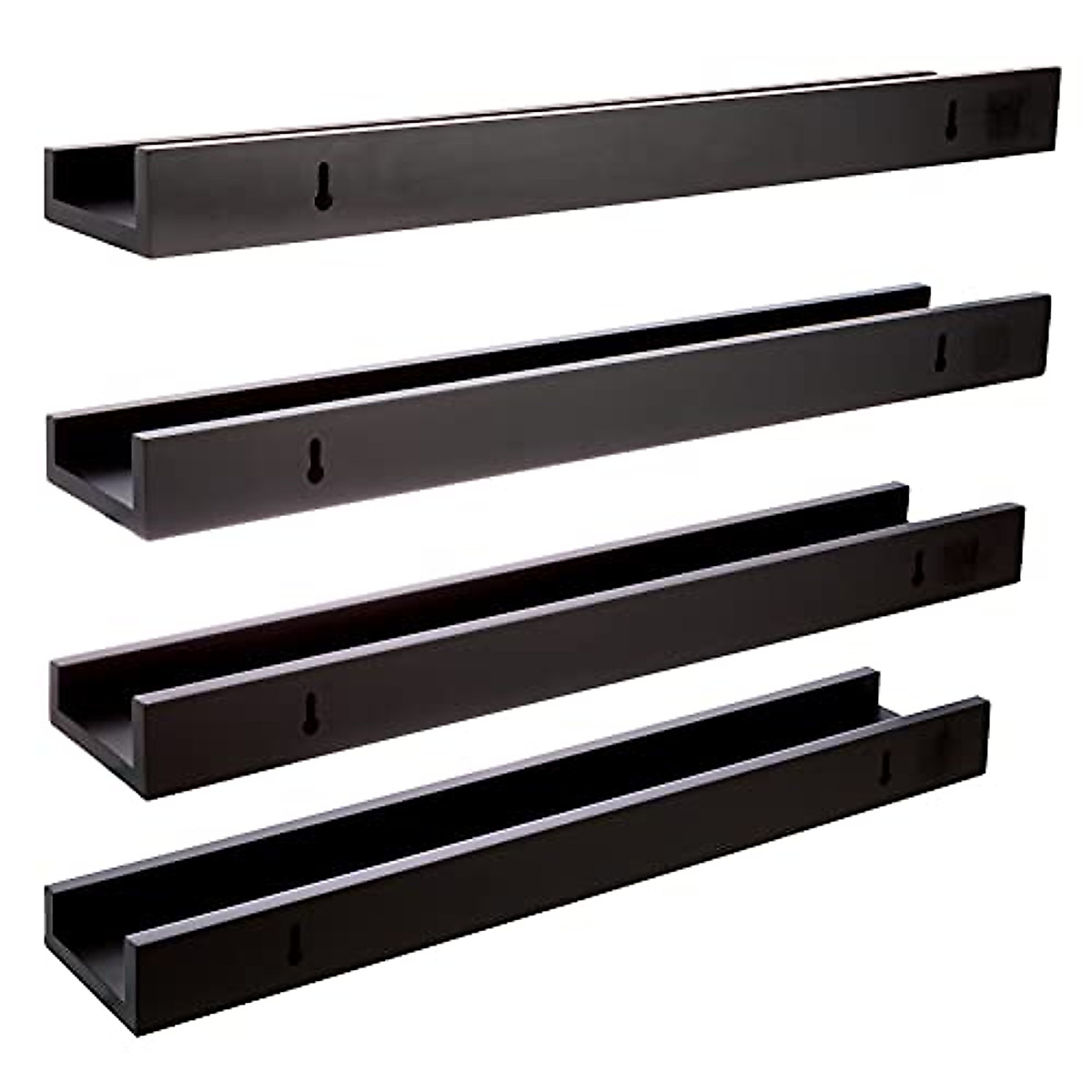 kieragrace FN00298 Modern Floating-Shelves, Set of 4, Black
