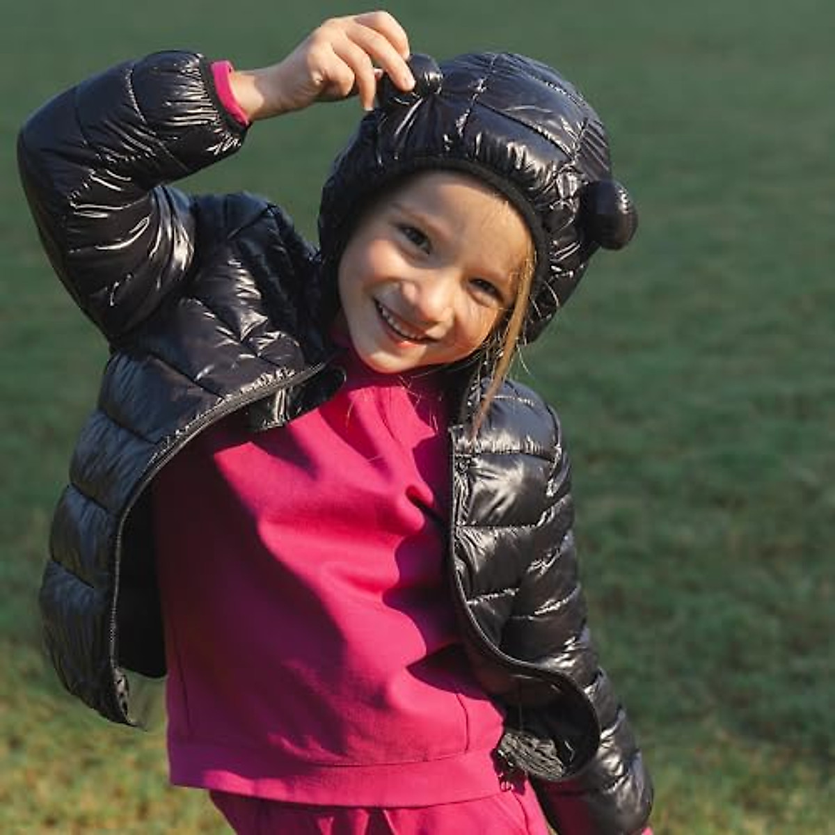 PATPAT Fall Winter Coats for Toddler Boys Toddler Girls Winter Jacket Outerwear with Hoods Black size 18-24 Months