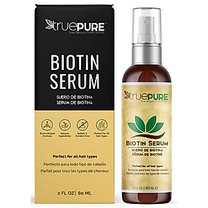 TruePure Hair Bundle - Caffeine Shampoo 8oz + Argan Oil Conditioner 8oz + Biotin Hair Growth Serum 2oz